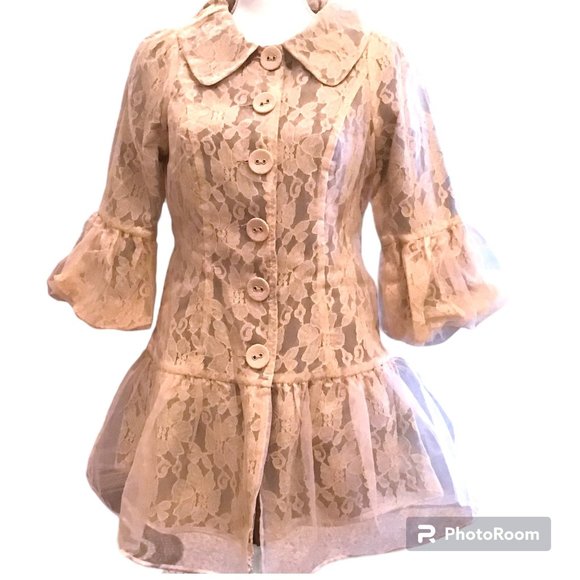 Ryu | Jackets & Coats | Ryu Womens Ruffle And Lace Jacket | Poshmark